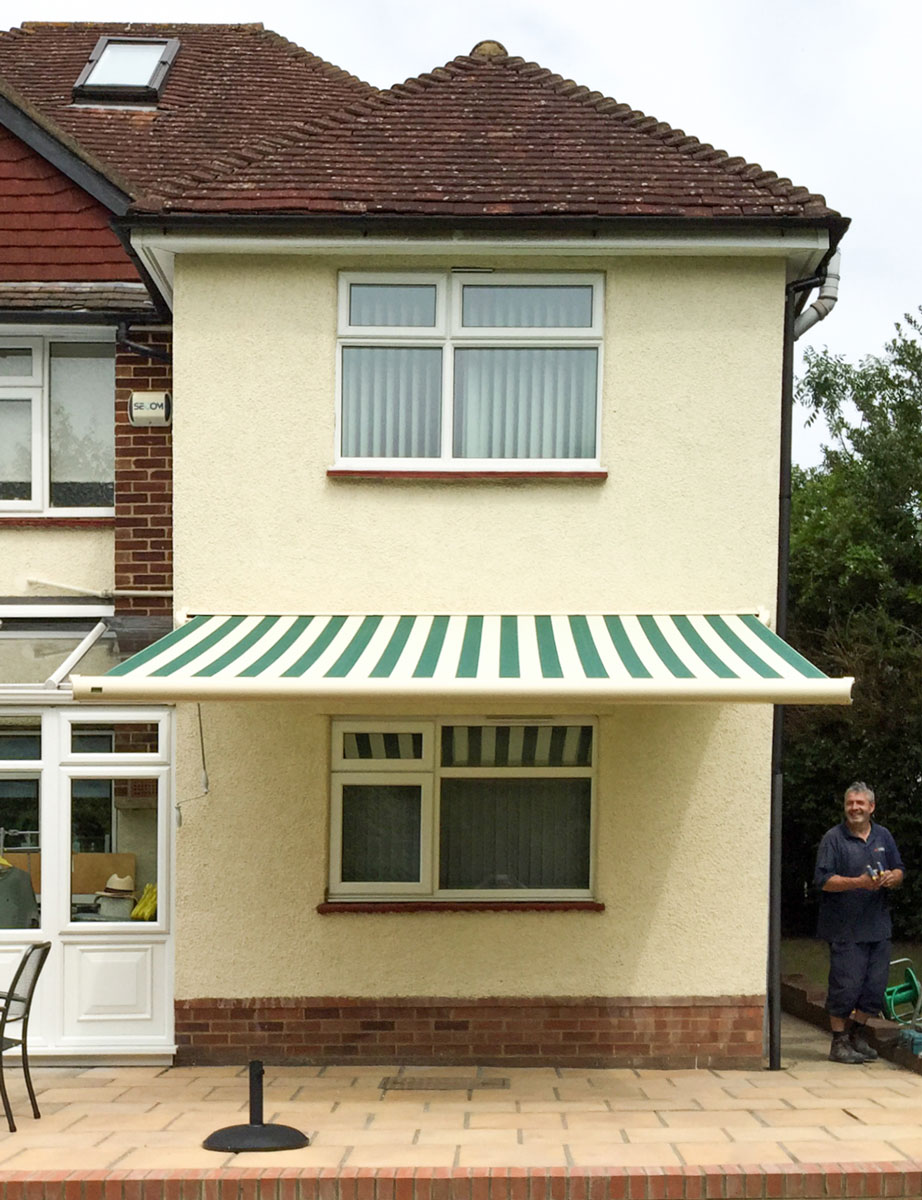 Markilux 990 Cassette Awning with a Striped Sunvas | Access Awnings
